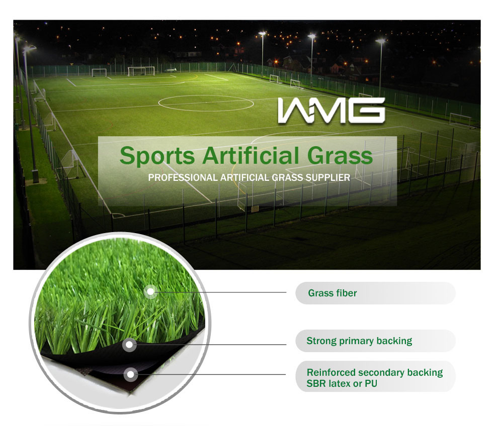Professional laying artificial turf for football field